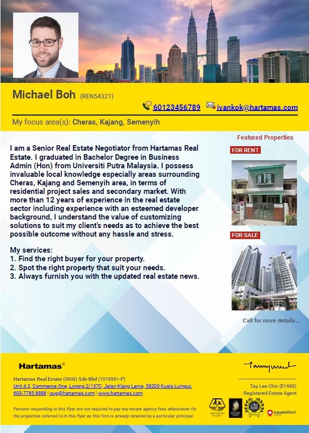 Agent Profile e-Leaflet Generator Form - Hartamas Property Listing